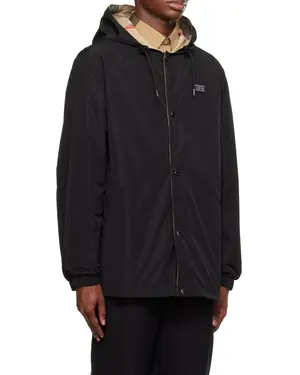 Burberry Reversible Checked Drawstring Hooded Jacket