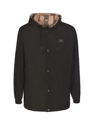 Burberry Reversible Checked Drawstring Hooded Jacket