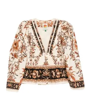 Farm Rio Majestic Garden Peplum Blouse - Multicolor