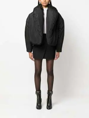 Saint Laurent Cropped Puffer Jacket In Silk Taffeta