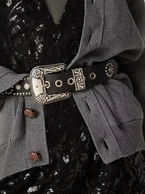 GOLDEN GOOSE Studded Leather Belt - Multicolor
