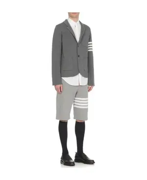 Thom Browne Four-bar Knitted Blazer - Medium Gray