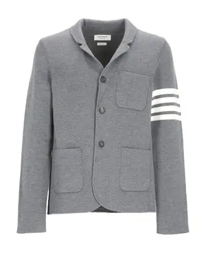 Thom Browne Four-bar Knitted Blazer - Medium Grey