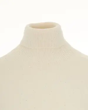Liu Jo Roll Neck Embellished Sweater - Nude