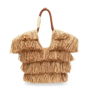 Zimmermann Raffia Fringed Tote - .tfst