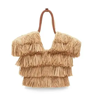 Zimmermann Raffia Fringed Tote - .tfst