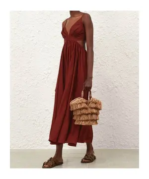 Zimmermann Raffia Fringed Tote - .tfst