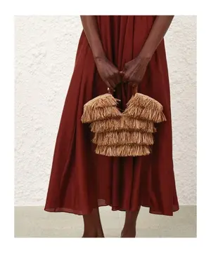 Zimmermann Raffia Fringed Tote - .tfst