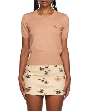 VIVIENNE WESTWOOD Orb-embroidered Ribbed Knit Top