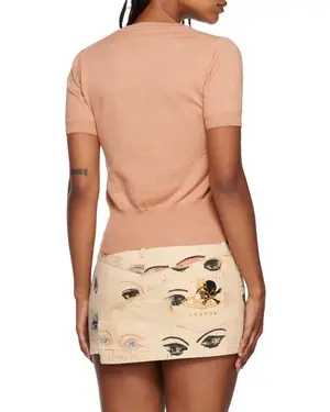 VIVIENNE WESTWOOD Orb-embroidered Ribbed Knit Top