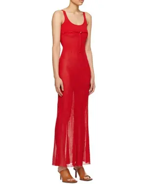 Jacquemus Belted Long Knit Dress - Red