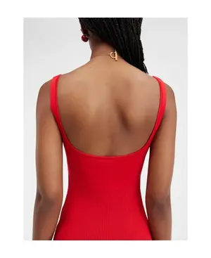 Jacquemus Belted Long Knit Dress - Red