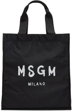 MSGM Large Logo Print Tote Bag