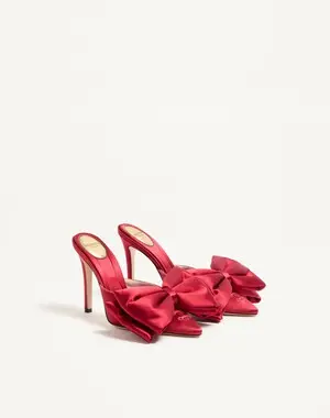Valentino Garavani Yolande Satin Bow Detailed Mules - Red