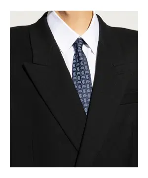 Etro Jacquard Paisley Neck Tie - Navy Blue
