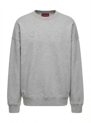 Gucci Embossed Logo Crewneck Sweatshirt - Gray