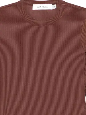AYA MUSE Fine-ribbed Crewneck Long Sleeve Top