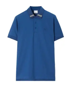 Burberry Ekd-embroidered Cotton-silk Polo Shirt