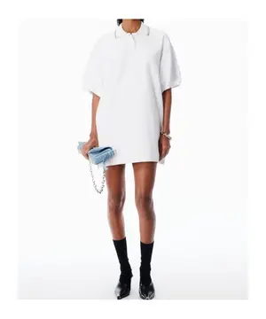 Alexander Wang Short Sleeve Polo Mini Dress