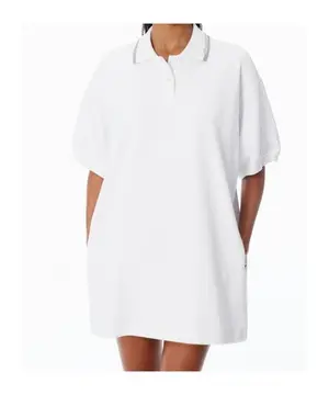 Alexander Wang Short Sleeve Polo Mini Dress - White