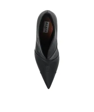 Alaïa Paneled Leather Pointed Toe Ankle Boots