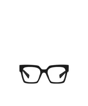 Miu Miu Logo Embellished Eyeglasses - Black
