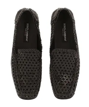 Dolce & Gabbana Hand-woven Driver Loafers - Brown