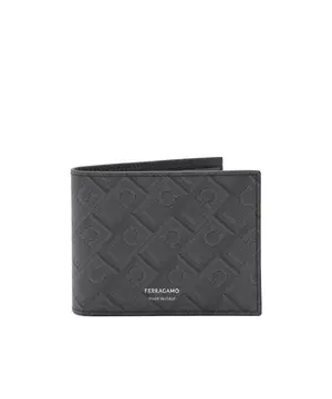 FERRAGAMO Double-fold Wallet - Black