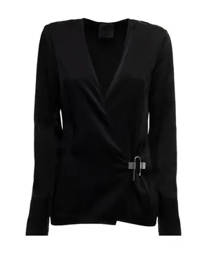 Givenchy Long-sleeve Wrap Top - Black