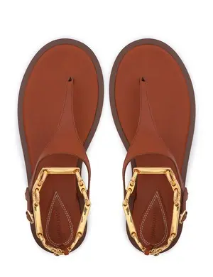 Zimmermann Chain-embellished Leather Sandals - Brown