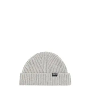 MAISON MARGIELA Ribbed Logo Patch Beanie - Gray