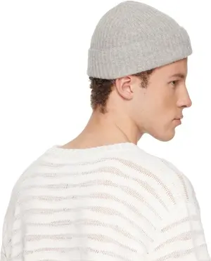 MAISON MARGIELA Ribbed Logo Patch Beanie