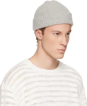 MAISON MARGIELA Ribbed Logo Patch Beanie