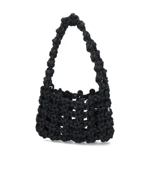 Kara Knotted Shoulder Bag - Black