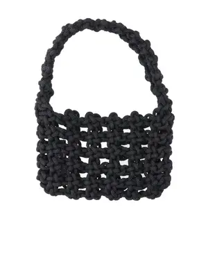 Kara Knotted Shoulder Bag - Black