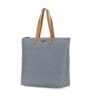 Prada Large Geometric Pattern Tote Bag - Gray