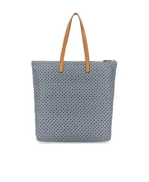 Prada Large Geometric Pattern Tote Bag - Gray