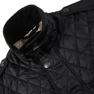 Burberry Diamond Quilted Stand Collar Jacket - Black