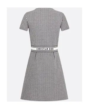 Dior Short Flared Dress With Checked Pattern
