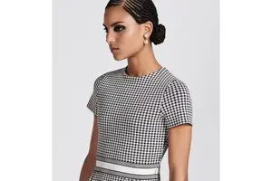 Dior Short Flared Dress With Checked Pattern