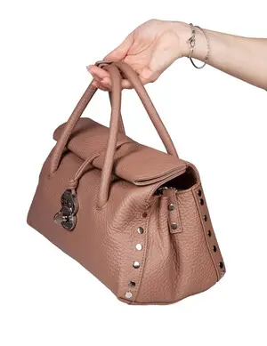 ZANELLATO Dotta Centauro S Hammered Leather Bag - Brown