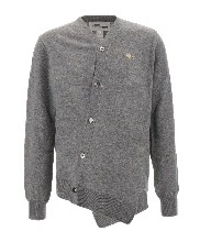 Comme Des Garçons Asymmetrical Knitted Cardigan - Gray