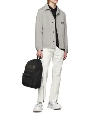 Alexander McQueen Graffiti Logo Backpack - Black
