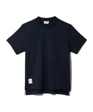 Thom Browne Crewneck T-shirt With Logo Label - No