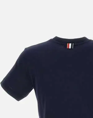 Thom Browne Crewneck T-shirt With Logo Label - No