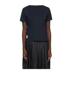 Thom Browne Crewneck T-shirt With Logo Label - No