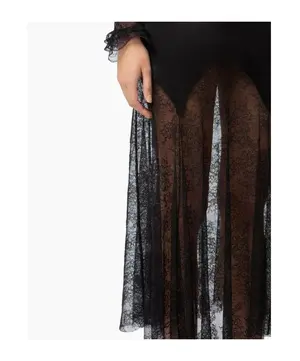 Nina Ricci Long Lace Dress With Sweetheart Neckline