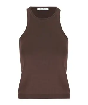 Max Mara Ribbed Round Neck Sleeveless Tank Top