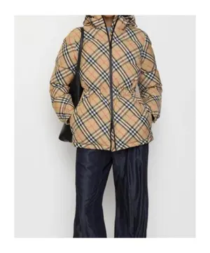 Burberry Checked Hooded Puffer Jacket