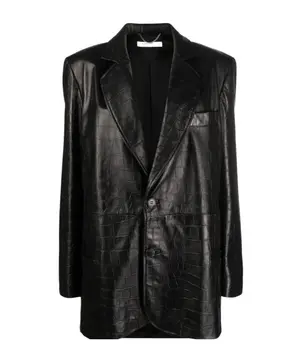 Alessandra Rich Crocodile-effect Single-breasted Blazer - No